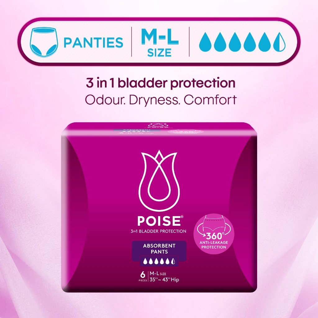 Poise Adult Care Pants M-L (6s) | Shopee Singapore