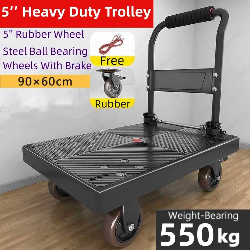 Foldable Trolley Heavy Duty Trolley Cart Portable Shopping Cart Folding ...