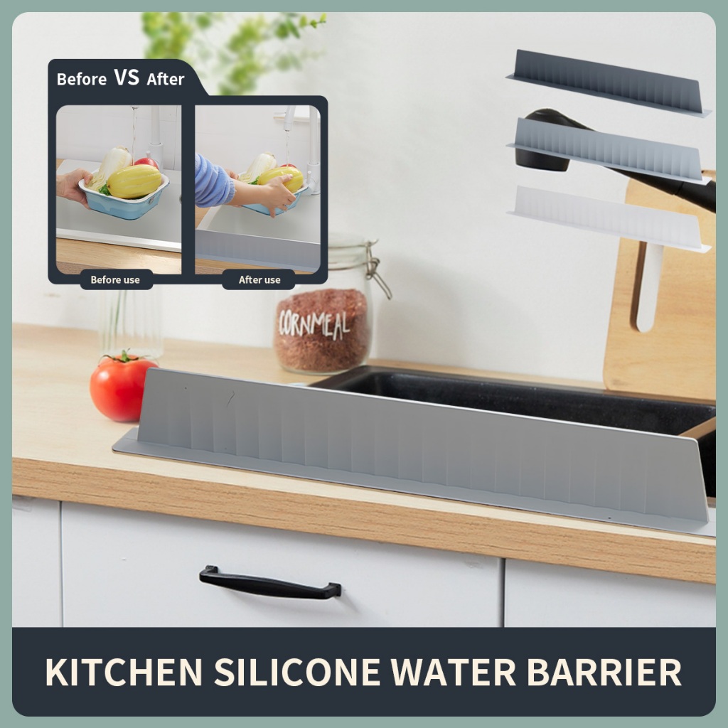 Kitchen Silicone Baffle Sink Countertop Water Baffle Household Sink ...