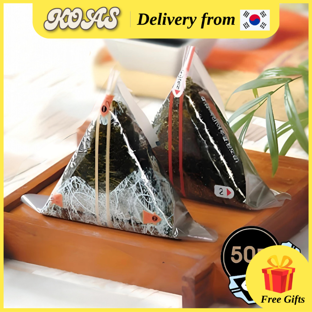 Korean Nori Onigiri Seaweed – 50 Wrapped Sheets for Triangle Rice Balls ...