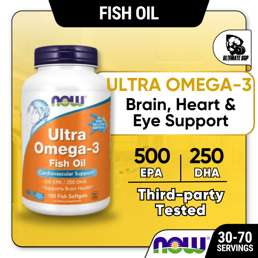Now Foods, Ultra Omega-3 Fish Oil, Brain, Heart & Eye Support, High EPA/DHA, IFOS cert, Value ...