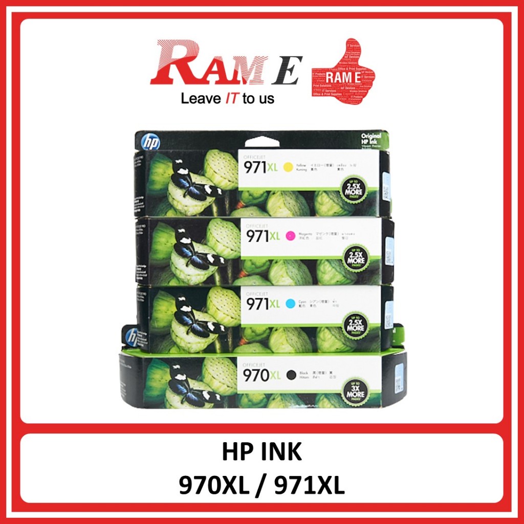 [ORIGINAL INK] HP 970XL 970 XL 971XL 971 XL Black Cyan Magenta Yellow ...
