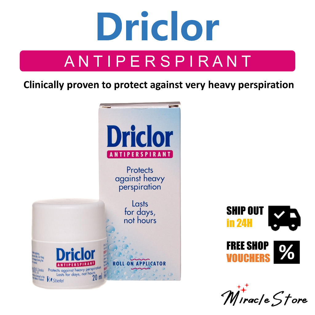 GSK Driclor Antiperspirant Roll On 20ml Deodorant | Shopee Singapore