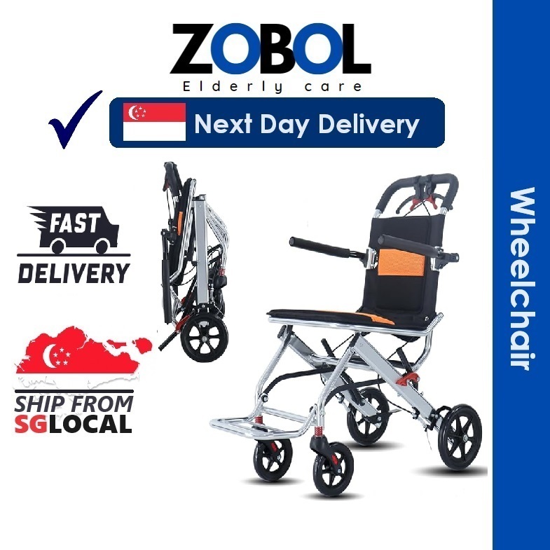 Foldable Lightweight Aluminium wheelchair push chair pushchair | Shopee ...
