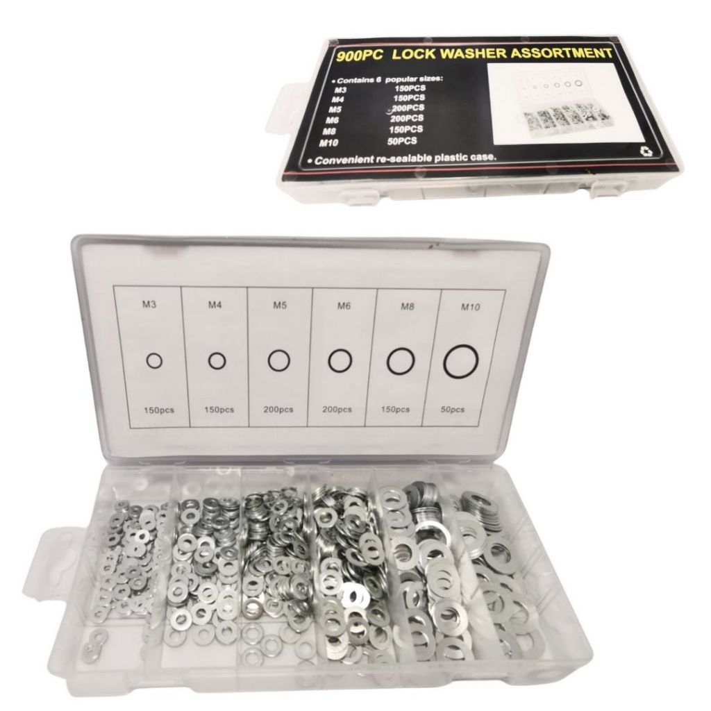 [SG STOCK] WASHER SET 900PC Stainless Steel Spring Lock Washers ...