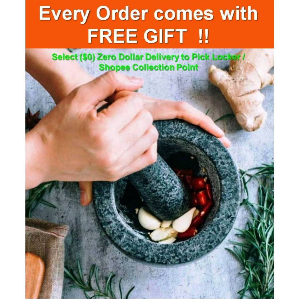 REAL GRANITE (No Plastic) Mortar and Pestle Set - Traditional and ...