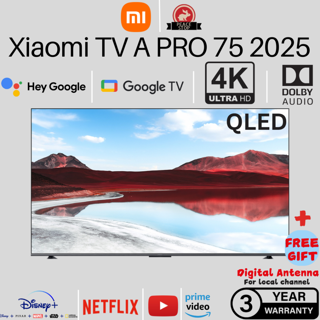 [3 Year Official Warranty] Xiaomi TV A Pro 2025 75 INCH QLED 4K Smart ...
