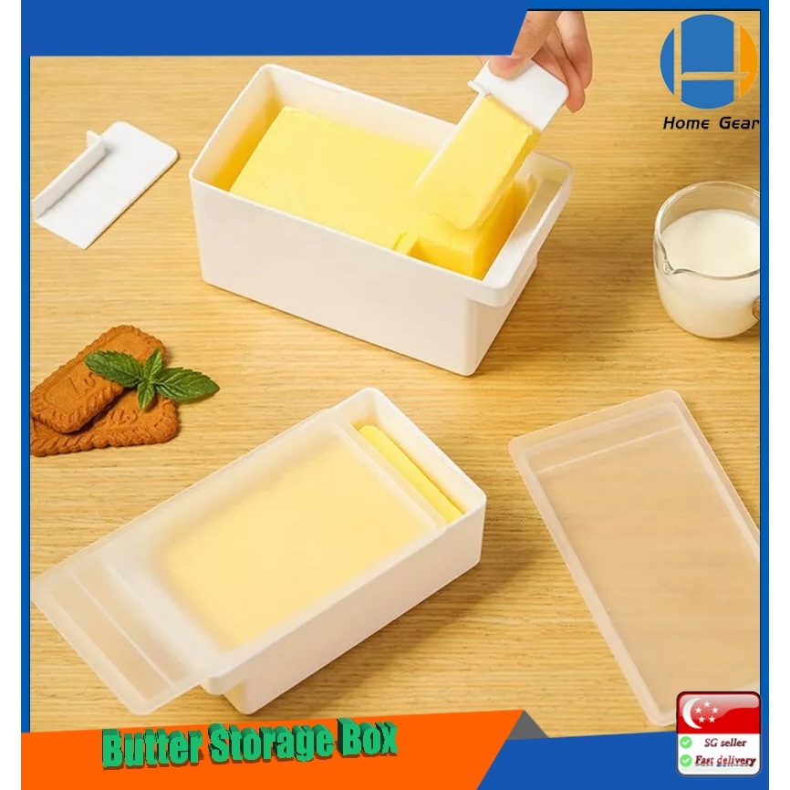 [SG] Butter Dish With Cover Butter Fresh-keeping Box With Cutter Butter ...