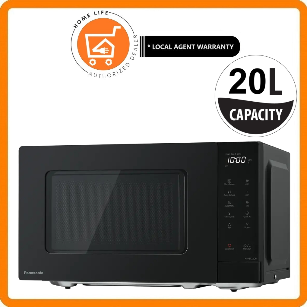 Panasonic NN-ST22QBYPQ Solo Microwave Oven with 10 Pre-Programmed Auto ...