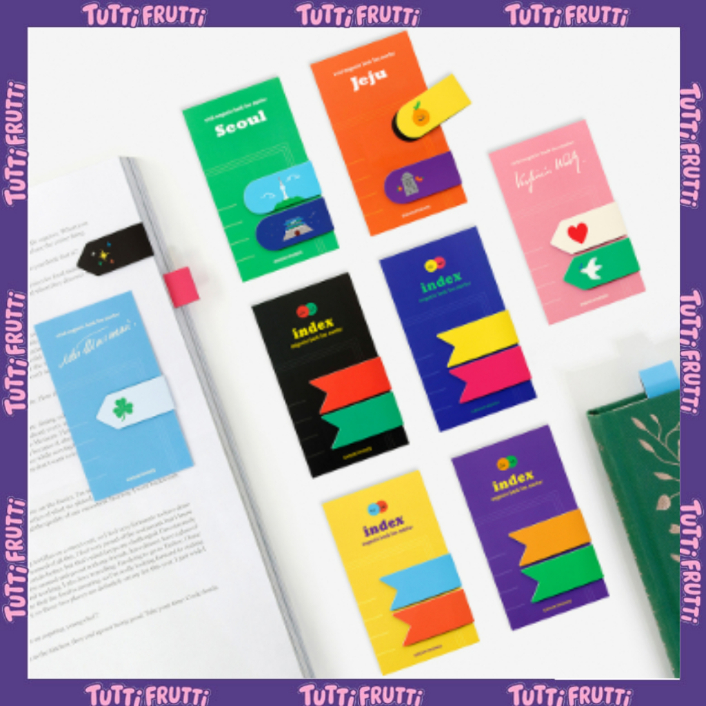[8 Designs] Vivid Index Magnetic Book Line Cover | Seoul Jeju Bookmarks ...