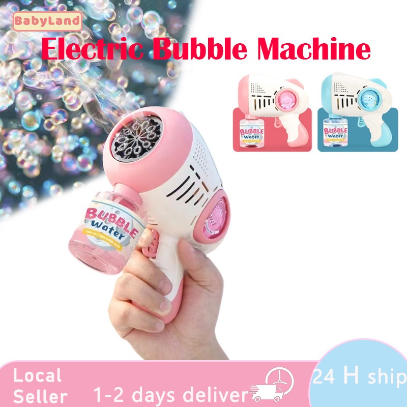 Gatling Bubble Machine Gun Automatic Electric Bubble Gun Toy with 8 ...