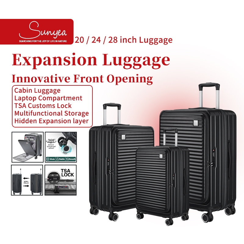 SUNYEA Next Day 20/24/28Front Open Luggage Top with Laptop Compartment ...