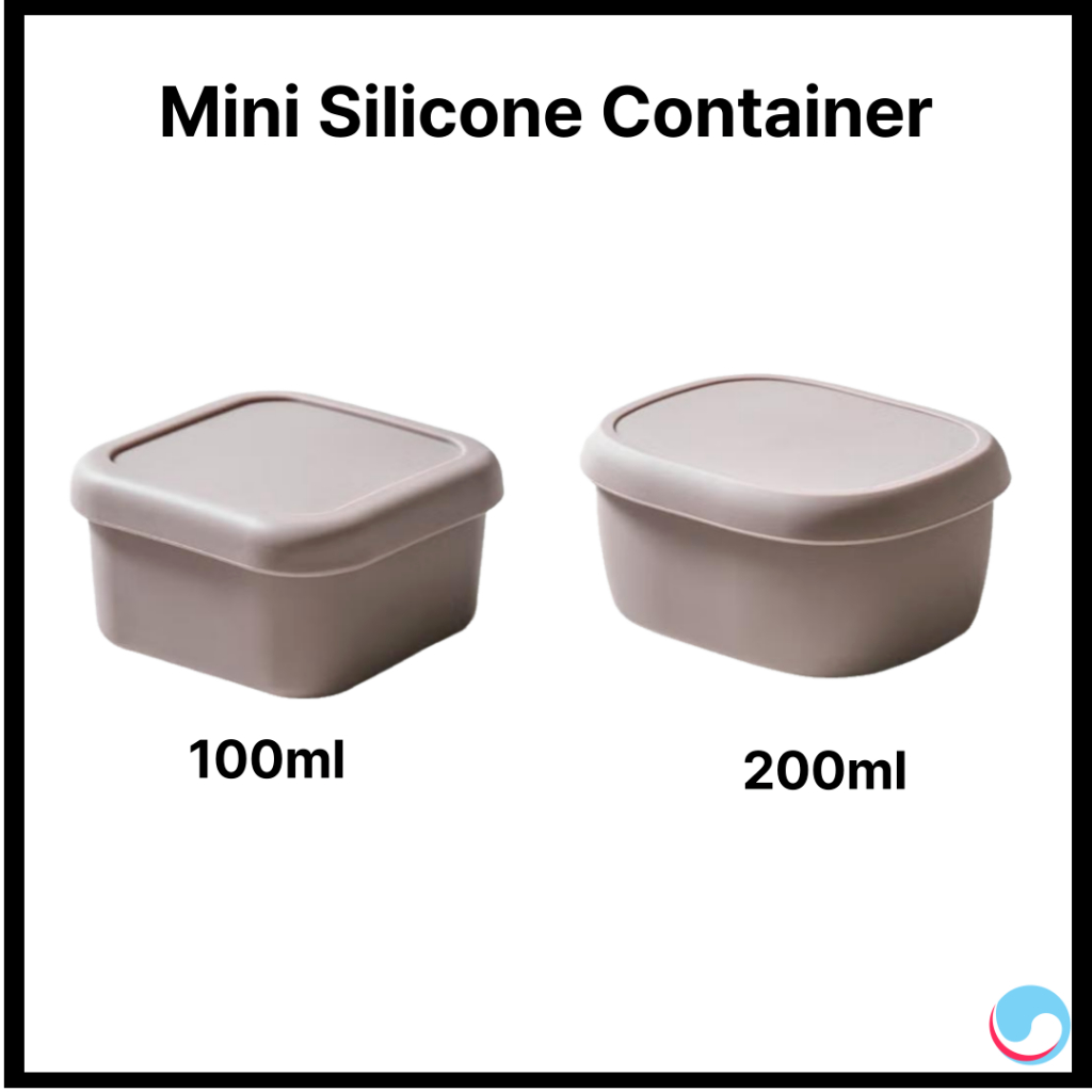 [Daiso] Mini Silicone Square Container 100ml 200ml Small Food Storage ...