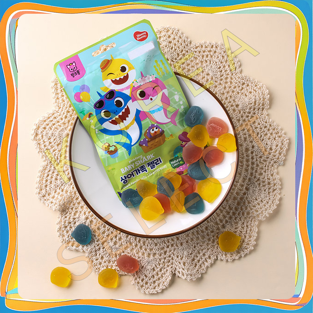 Pinkfong Shark Family Jelly 55 g – Sweet & Chewy Fruit Flavored Gummy ...