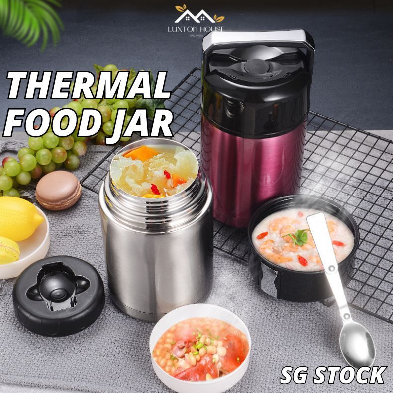 {SG} 1000ML Stainless Steel Food Container Thermal Food Jar for Cooking ...