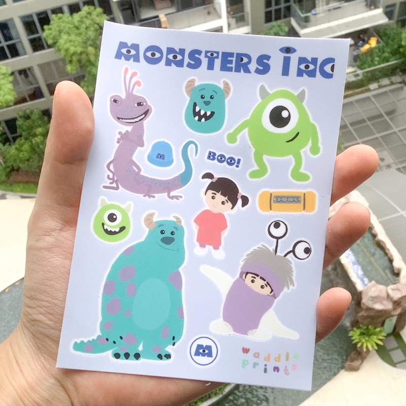 Disney Monsters Inc Die Cut Sticker Sheet | Shopee Singapore