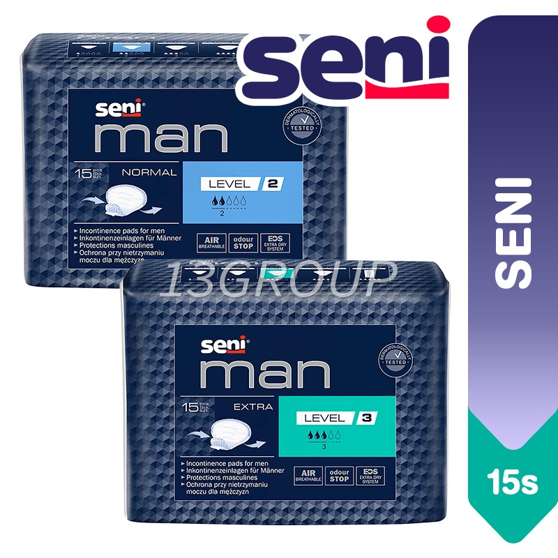 Seni Men Incontinence Pads Normal Extra Adult Diapers, 15s | Shopee ...