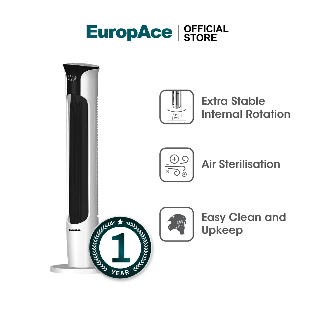 EuropAce 44" Tower Fan with Ionizer | ETF9111D | Sturdy Built, Built-In ...
