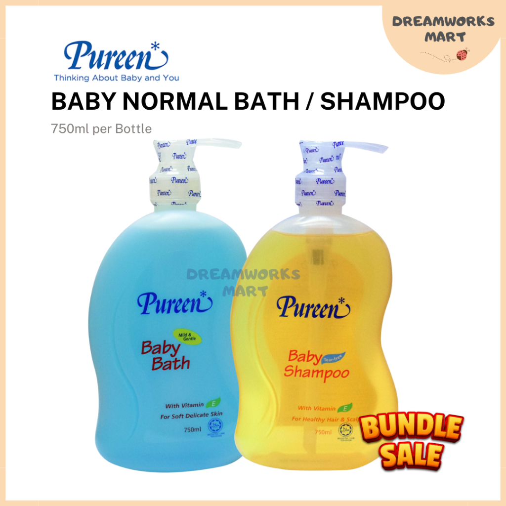 Pureen Baby Normal Shampoo / Bath (750ml) Body Wash Shower Gel Cleanser ...