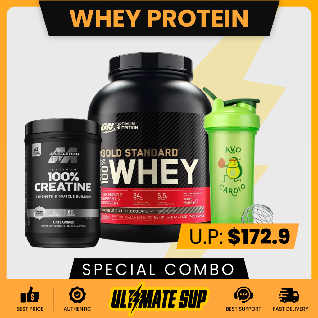 COMBO Optimum Nutrition Gold Standard 100% Whey Protein + Blender ...