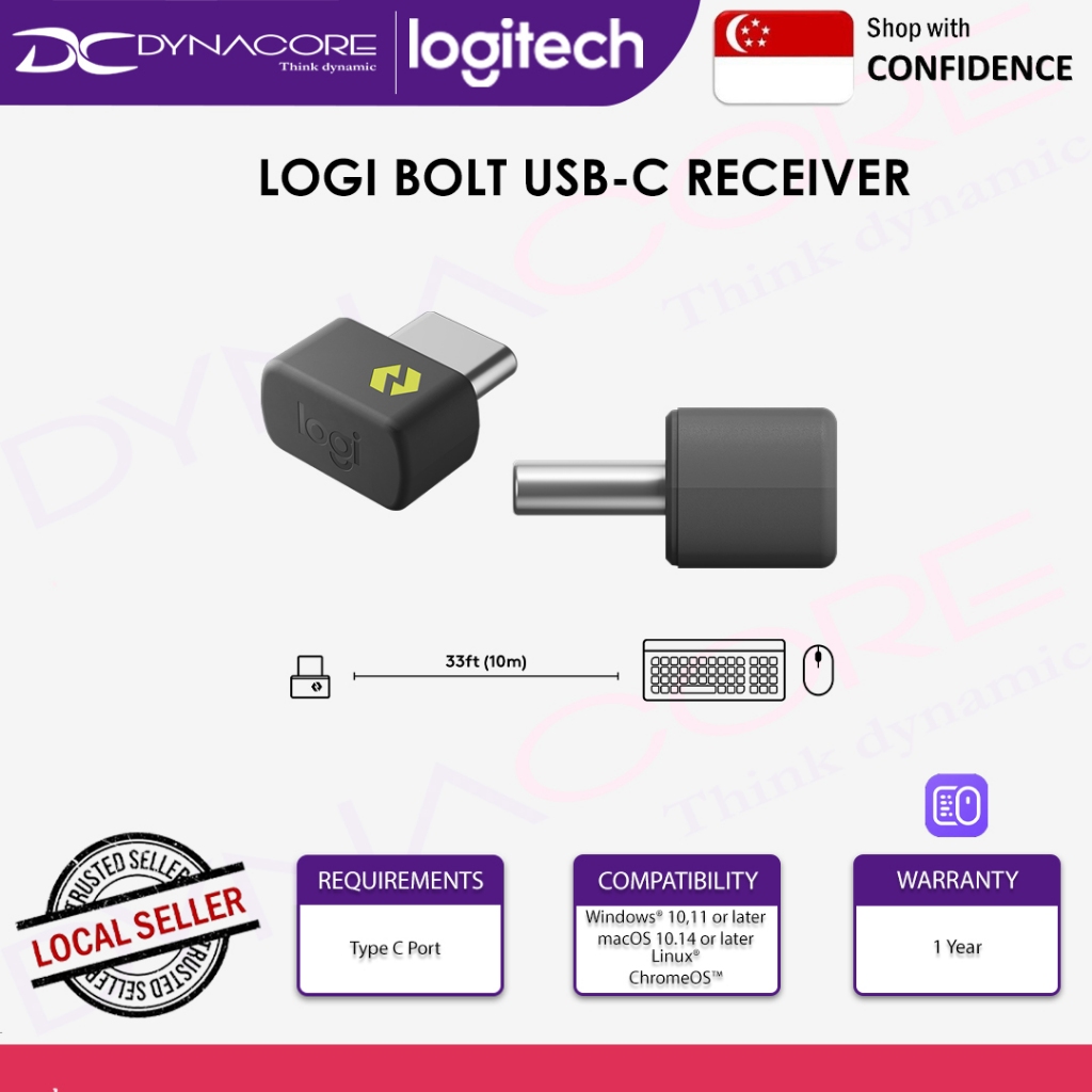 LOGITECH BOLT USB-C RECEIVER-BOLT READY DEVICE 956-000158 (1Y) | Shopee ...