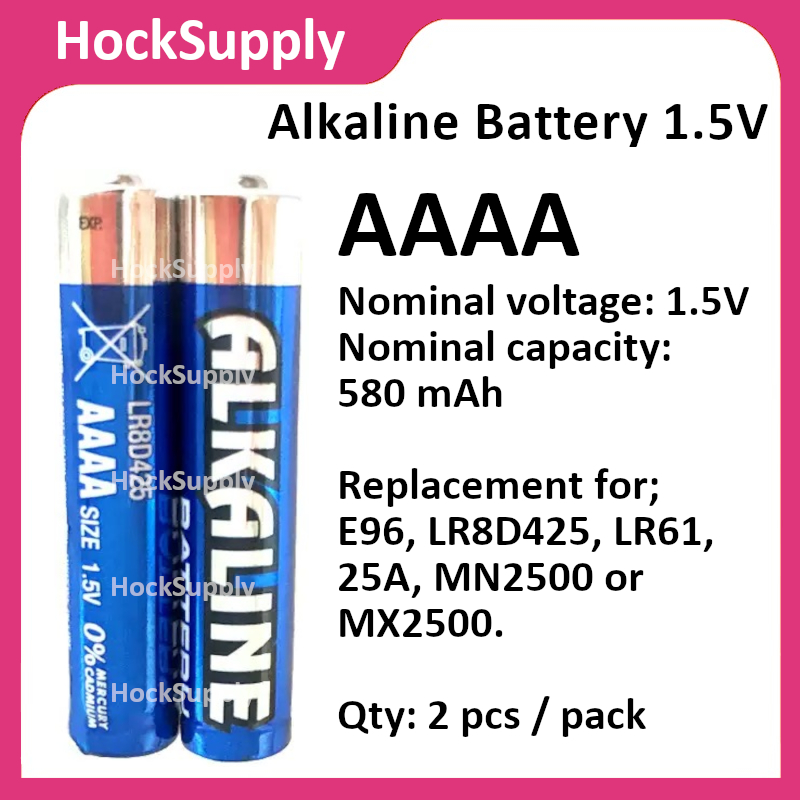 [2&4pcs] AAAA E96 Alkaline Battery 1.5V LR61 25A MX2500 (Energizer ...