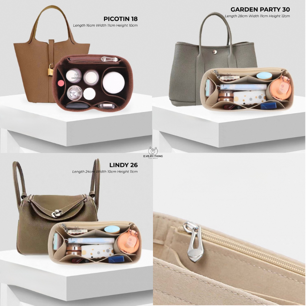 (SG STOCK NDD) Bag Organizer Insert with Zip – Felt Liner for Picotin ...