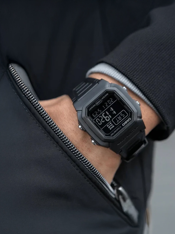 [Creationwatches] Casio Digital Black Dual Time Resin Strap Quartz W ...