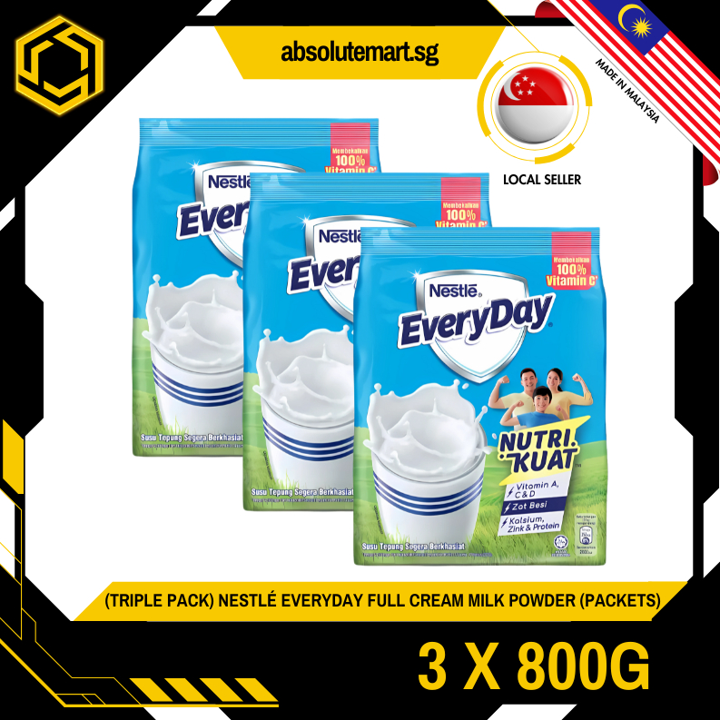 [TRIPLE PACK] EVERYDAY Full Cream Milk Powder Refill Pack 800G X 3 ...