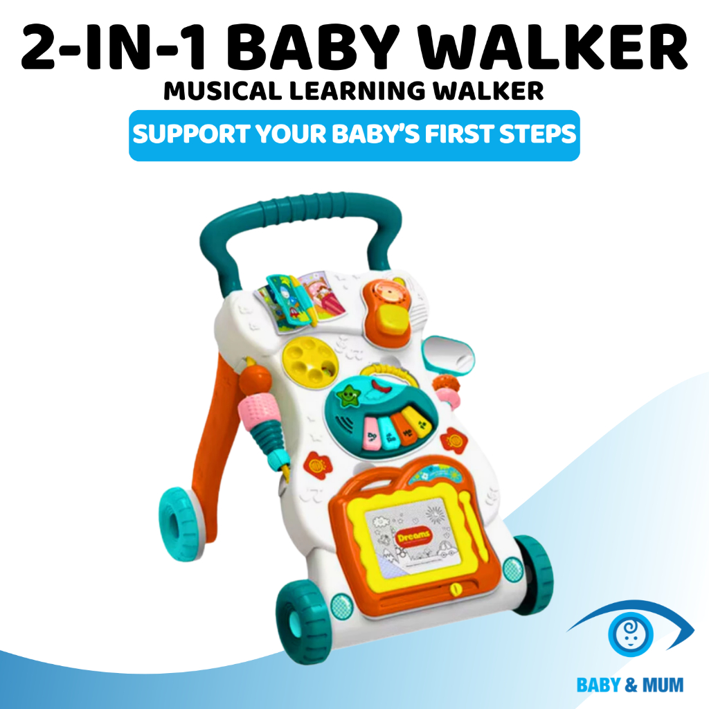 Musical Baby Walker with Lights & Sounds | Toddler Push Walker | Baby ...