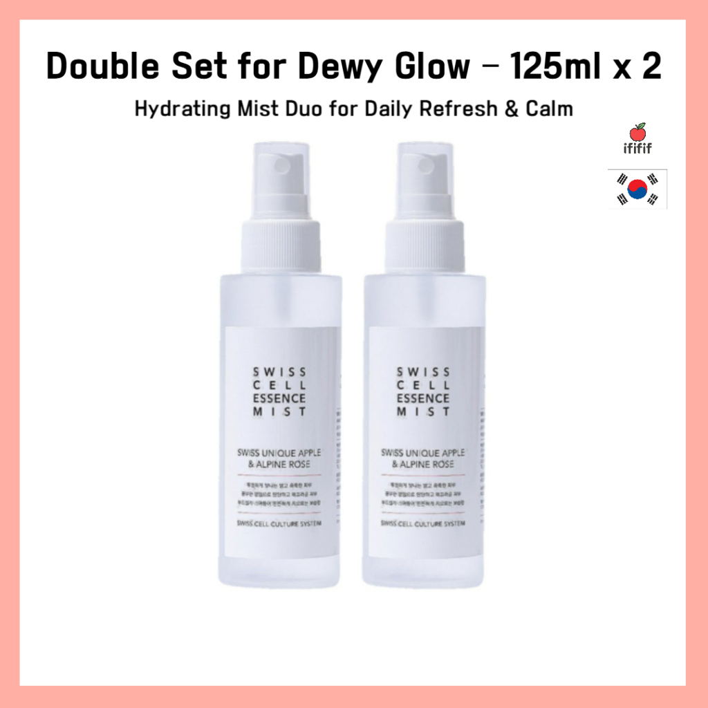 KOREA 🇰🇷 SWISS CELL Mist 125ml x2 Set / Hydrating Apple Stem Cell ...