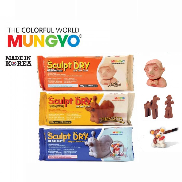 Mungyo Sculpt Dry Modeling Air Dry Clay - 3 Colors (White, Terracotta ...