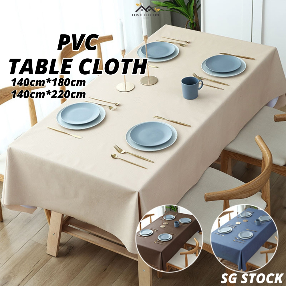 {SG} PVC Table Cloth 140×180cm 140×220cm Waterproof Table Cloth Oil ...