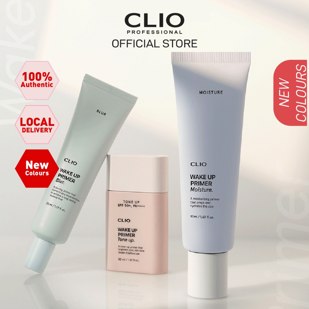 [CLIO] Wake Up Primer 30ml / 50ml ( Blur | Moisture | Tone Up) | Shopee Singapore