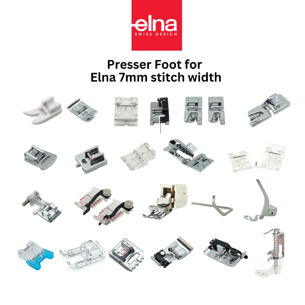 Elna Presser Foots for 7mm Stitch Width sewing machines (Original ...