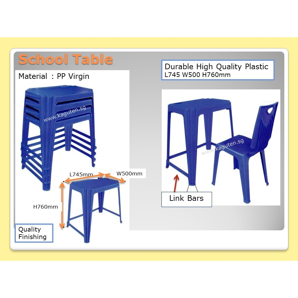 Student Table and Chair (Bundle of 2)Polypropylene Table Set School ...
