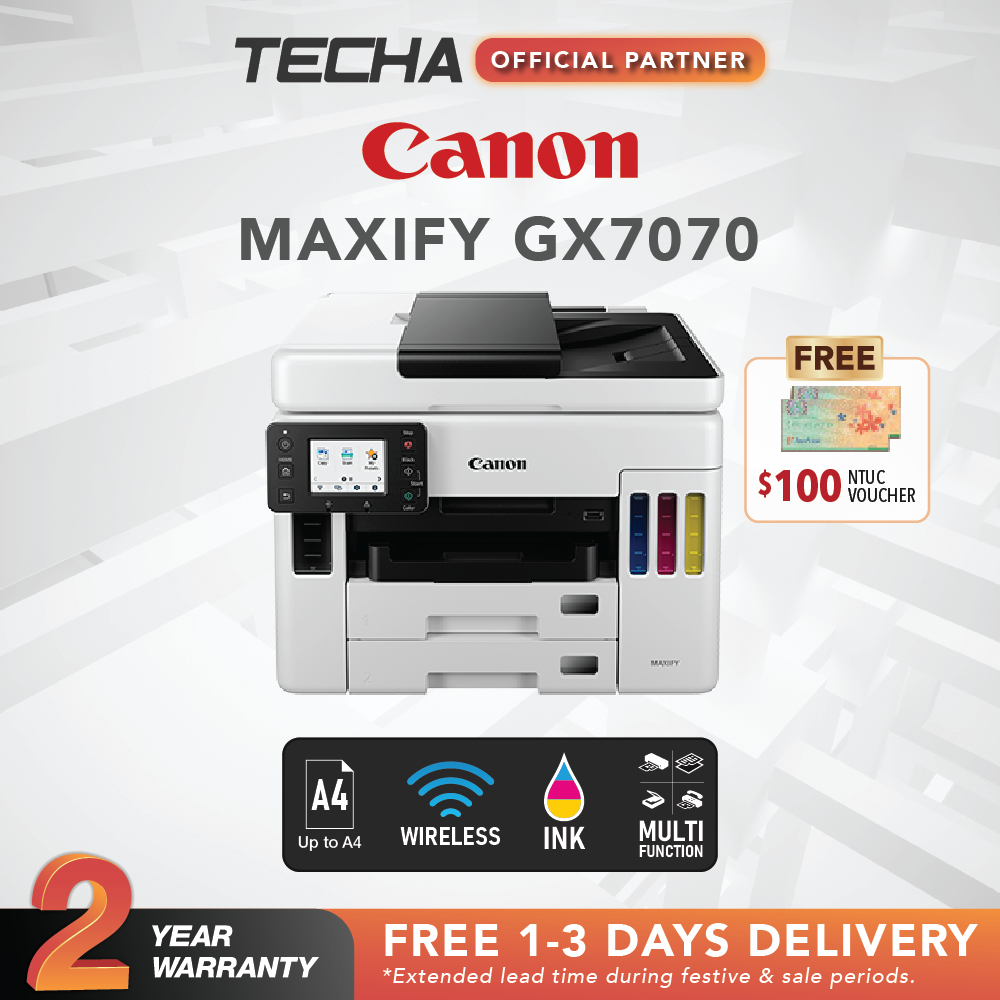 Canon MAXIFY GX7070 High Volume Ink Tank Wireless 4-in-1 Business ...