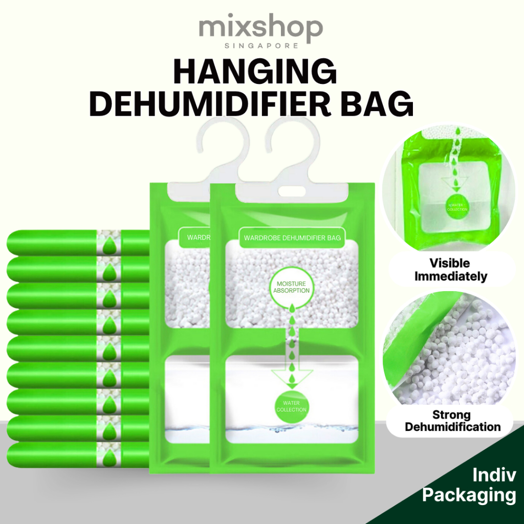mixshop Hanging Dehumidifier Bag, Wardrobe Moisture Absorb [SG READY ...