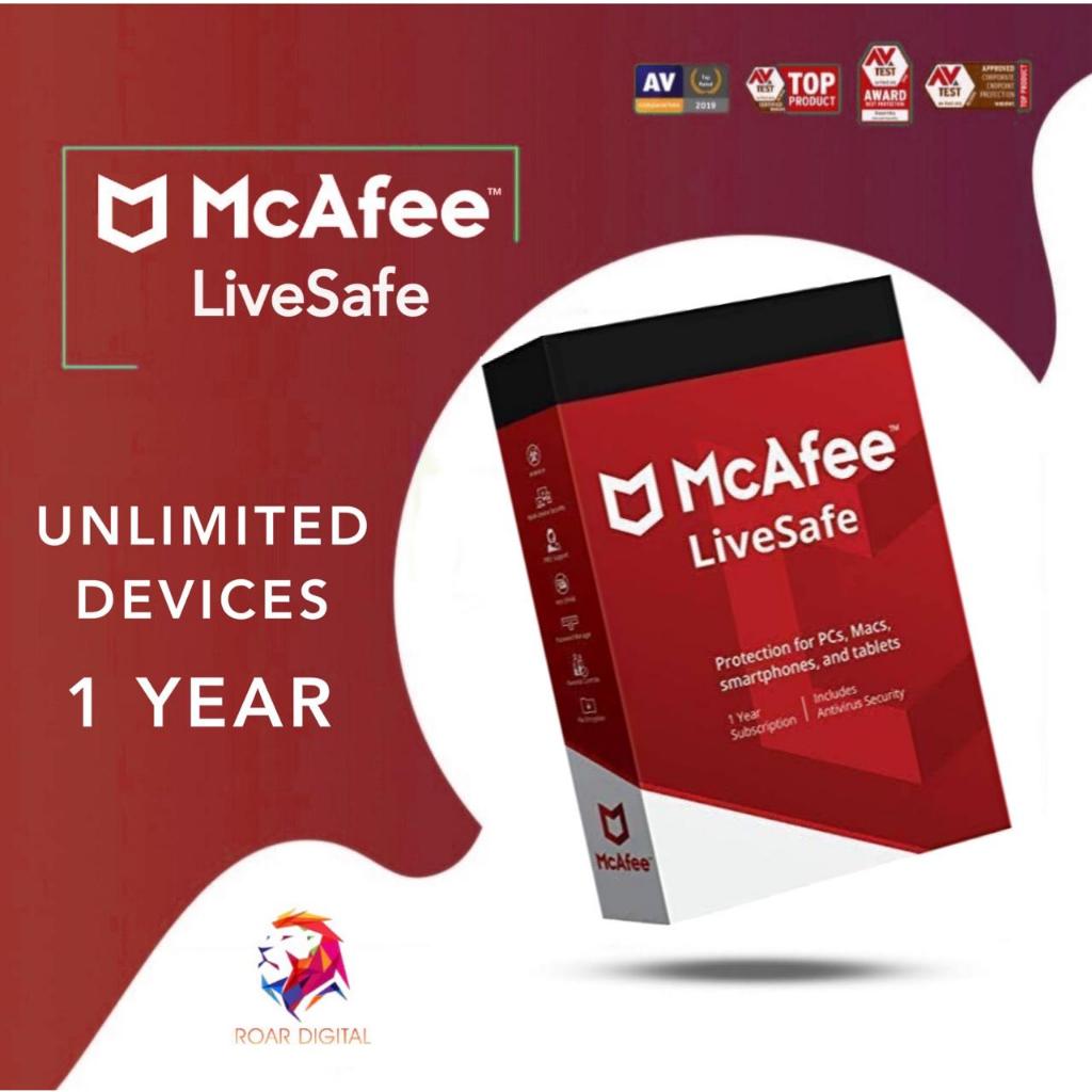 ORIGINAL MCAFEE LIVESAFE ANTIVIRUS UNLIMITED DEVICE 1 YEAR - LATEST ...