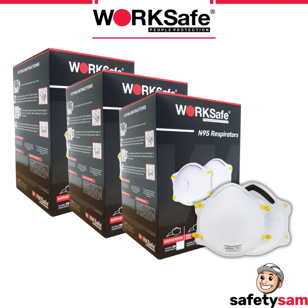 [3 BOXES] WORKSafe N95 Disposable Mask, Particulate Respirator | Shopee ...
