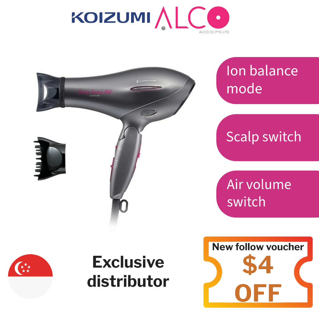 KOIZUMI ION BALANCE HAIR DRYER, GREY -KHD-9910/SH | Shopee Singapore