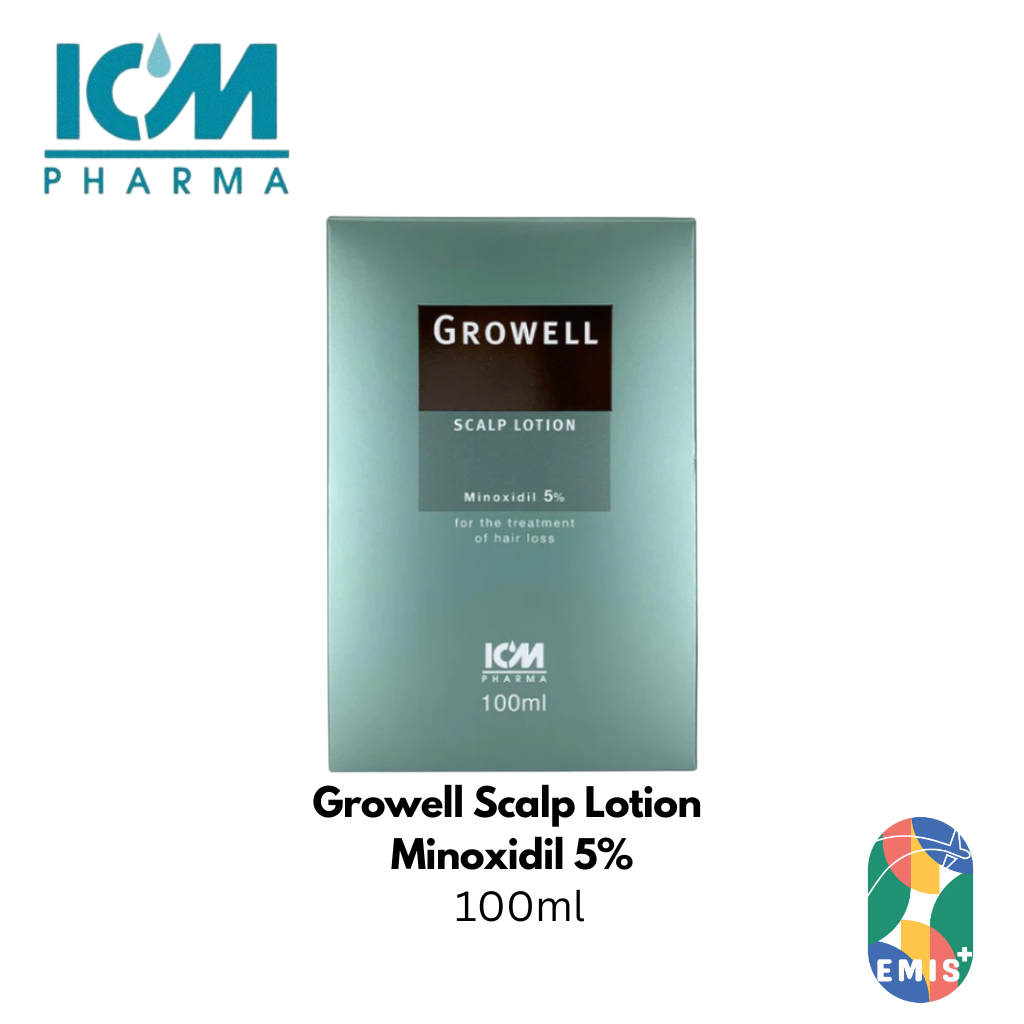 [100ml] Growell Scalp Lotion Minoxidil 5% (Exp 07/2028) - For The ...