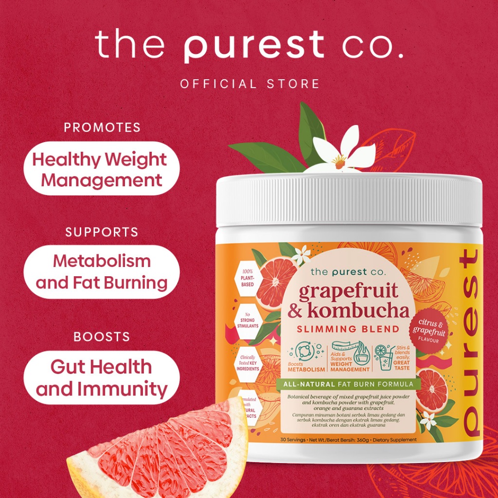 Purest Co Grapefruit & Kombucha Slimming Blend (Fat Burn & Weight Loss ...