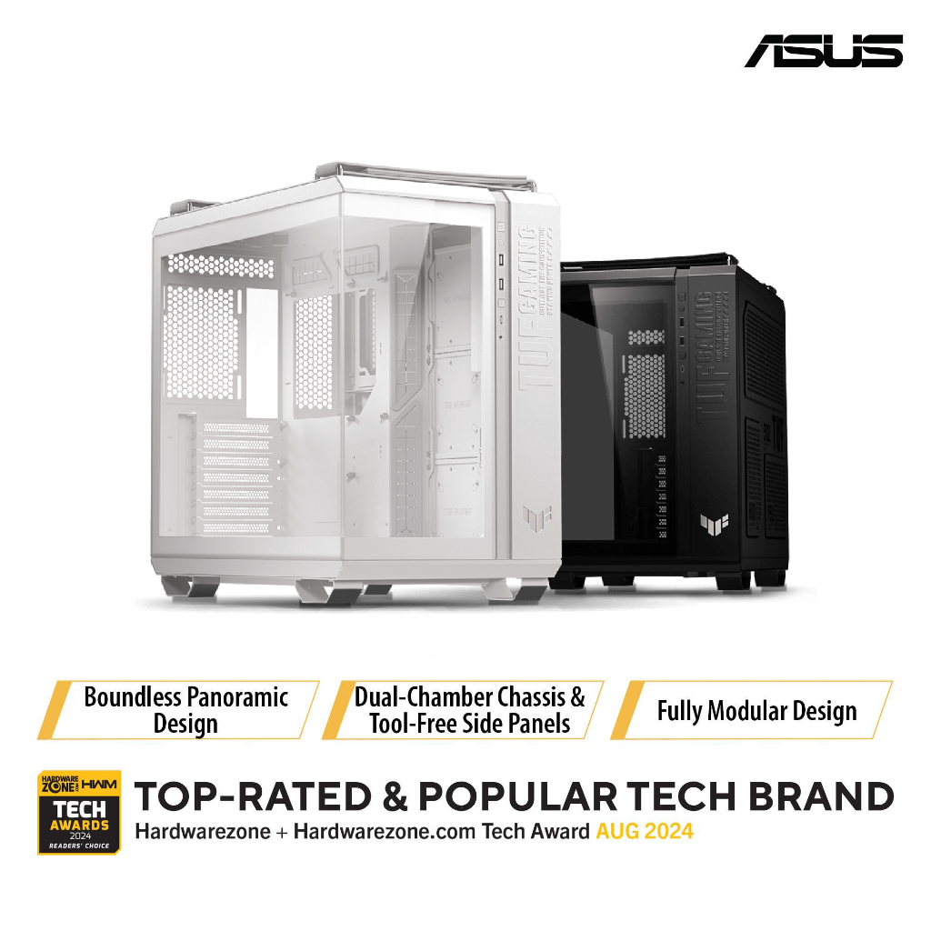 ASUS TUF Gaming GT502 Horizon ATX Mid-Tower Gaming Case - Dual Chamber ...