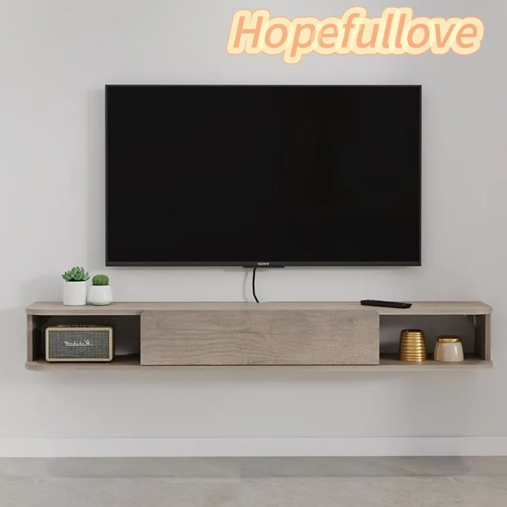 Solid Wood Small TV Console Floating TV Console Wall Mounted TV Console ...
