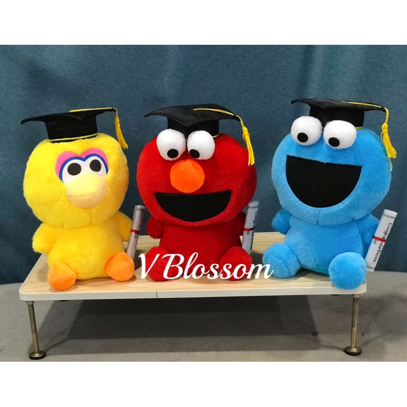 [SG Seller] 20cm Sesame Street Elmo Cookie Monster Big Bird Graduation ...