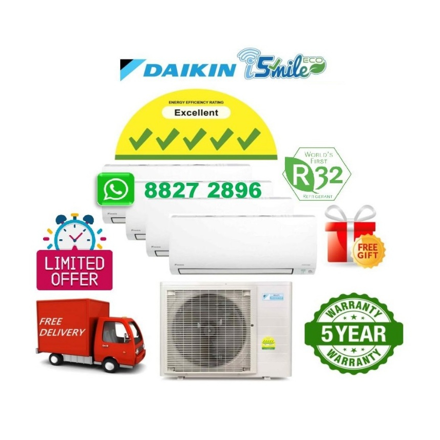 5 TICKS DAIKIN R32 I-SMILE ECO MULTI-SPLIT INVERTER SYSTEM 4 AIR COND ...