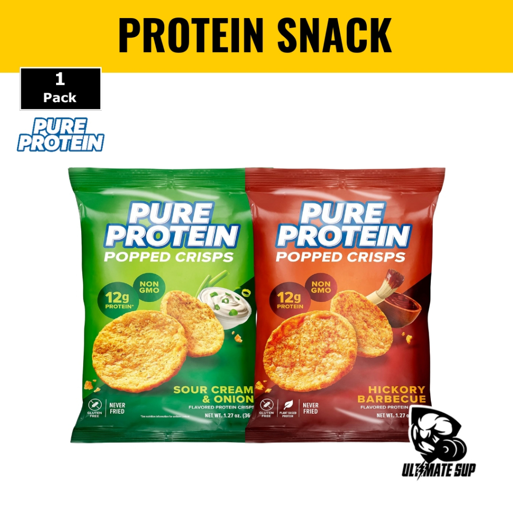 Pure Protein Popped Crisps, 12g Protein Chips, Low Sugar Healthy Snack ...