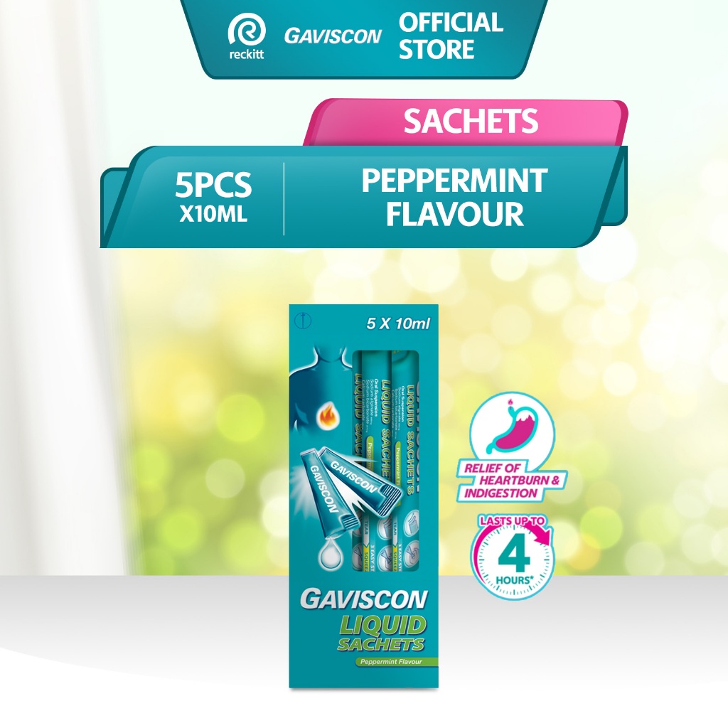 Gaviscon Peppermint Satchets for Fast Relief of Heartburn and ...