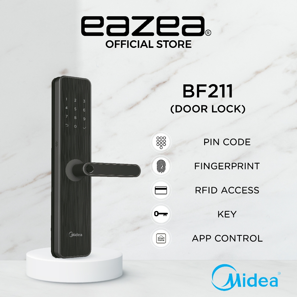 Midea BF211 Digital Door Lock | | 5 IN 1 | PIN Code, Fingerprint, RFID ...